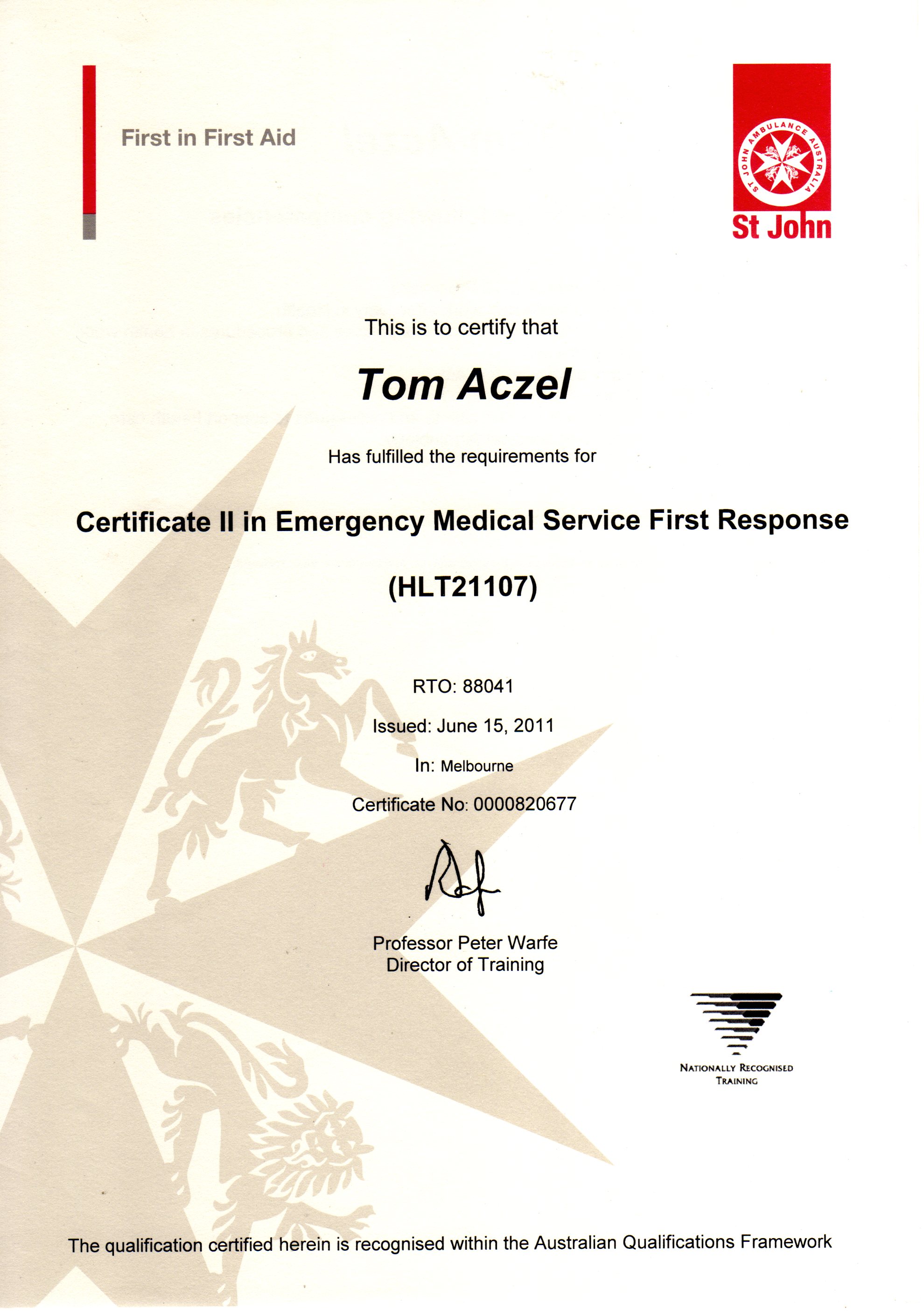 First Aid Certificate Australia The O Guide